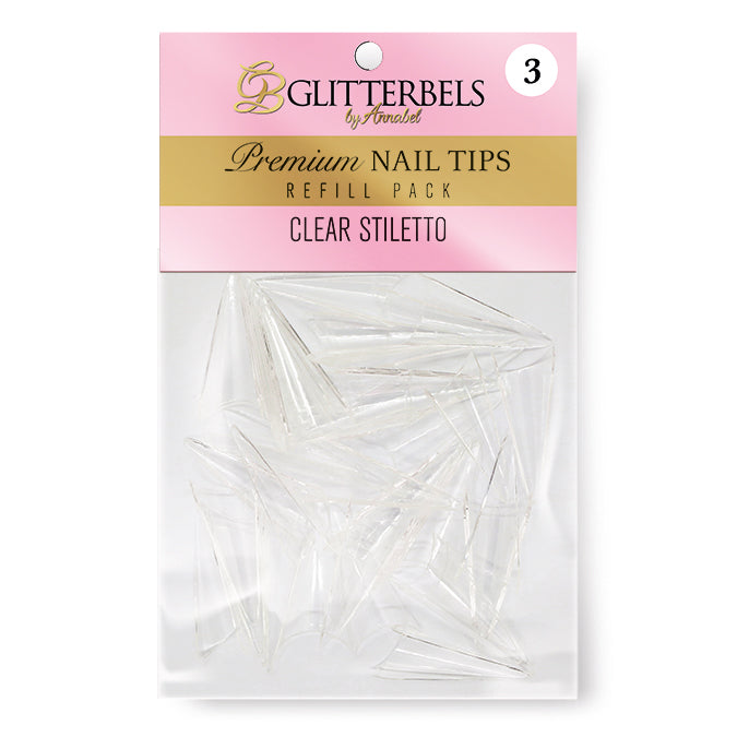 Clear Stiletto Tips Refill Pack of 50 – Glitterbels