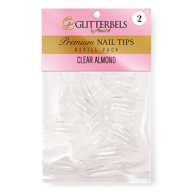 Clear Almond Tips Refill - Pack of 50 – Glitterbels